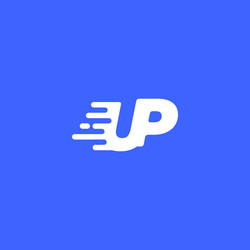 Letter up fast speed technology modern logo design