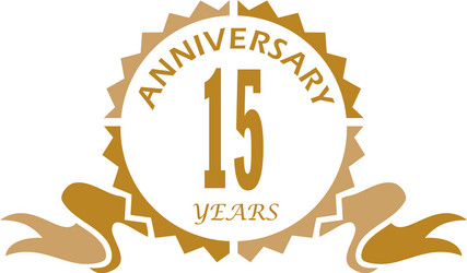 15 year ribbon anniversary Royalty Free Vector Image