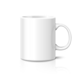 Realistic white cup isolated on transparent Vector Image