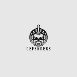 Modern design silhouette defenders logo Royalty Free Vector