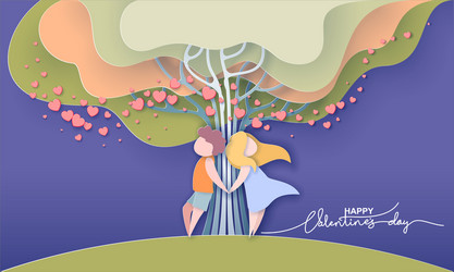 Couple under love tree Royalty Free Vector Image
