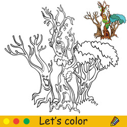 Halloween kids coloring with template scary Vector Image