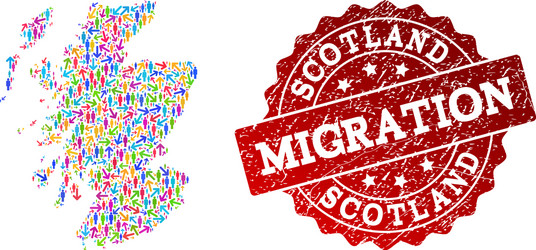 Migration collage of mosaic map texas state Vector Image