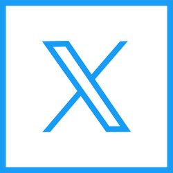 New twitter xcom icon blue popular social media Vector Image