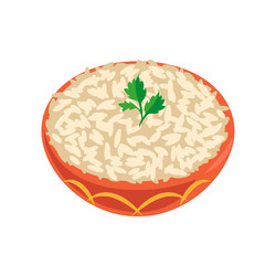 Bowl of rice and chopsticks cartoon Royalty Free Vector