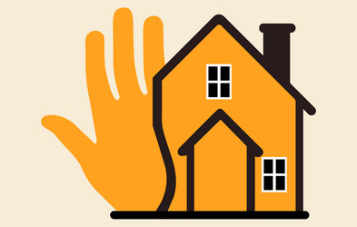 Hand and home concept logo Royalty Free Vector Image