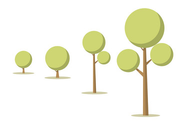Stages of tree growth doodle style outline Vector Image