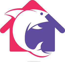 Fish house logo design Royalty Free Vector Image