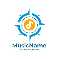 Music compass logo icon Royalty Free Vector Image