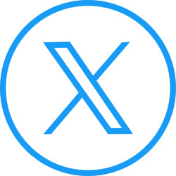 New twitter xcom icon blue popular social media Vector Image