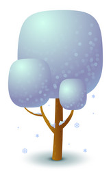Snowy tree in winter game ui flat isolated stock Vector Image