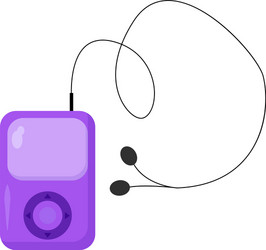 Pink mp3 player icon on white background Vector Image