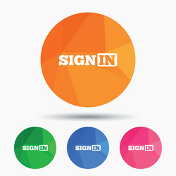Sign in icon join symbol Royalty Free Vector Image