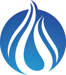Blue gas water drop logo Royalty Free Vector Image