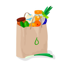 Cartoon bag with fruits Royalty Free Vector Image