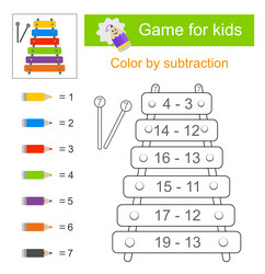 Coloring pages color by subtraction Royalty Free Vector