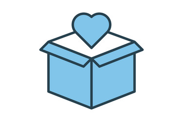 Package heart icon related to delivery Royalty Free Vector