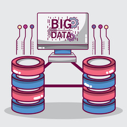 Data center server network technology Royalty Free Vector