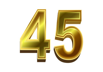 3d golden number 12 isolated on white background Vector Image