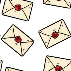 Cute cartoon post package doodles seamless border Vector Image