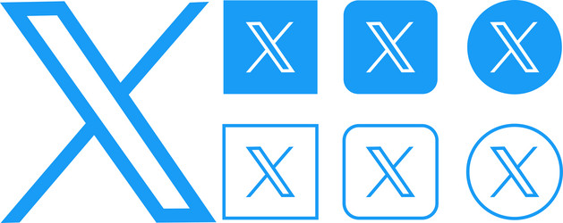 New twitter xcom icon set blue or black popular Vector Image