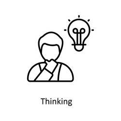 Thinking fill outline icons simple stock i Vector Image