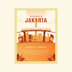 Visit jakarta flat design Royalty Free Vector Image