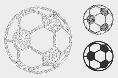 Football ball mesh wire frame model Royalty Free Vector