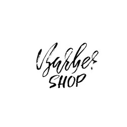 Gentlmen barber shop hand written lettering Vector Image
