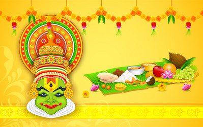Colorful kathakali face Royalty Free Vector Image