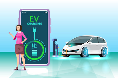 Mobile application for ev car management Vector Image