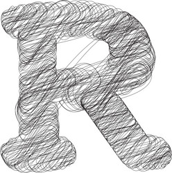 Sketch font letter r Royalty Free Vector Image