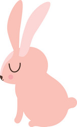 Cute pink rabbit cartoon jumping design Royalty Free Vector