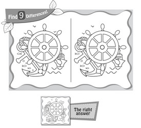 Find 9 differences game whale Royalty Free Vector Image