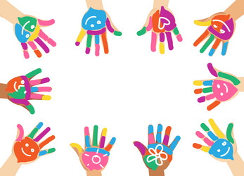 Painted hands background Royalty Free Vector Image