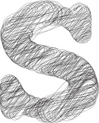 Sketch font letter s Royalty Free Vector Image