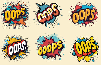 Comic oops icon Royalty Free Vector Image - VectorStock