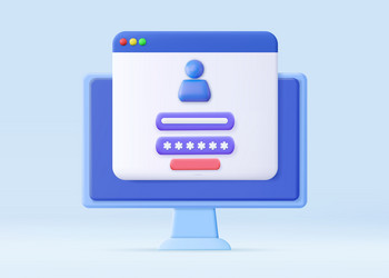 Computer and account login and password Royalty Free Vector