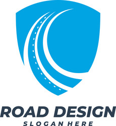Shield road logo template creative Royalty Free Vector Image