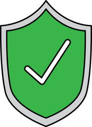 Check mark inside shield smartphone Royalty Free Vector
