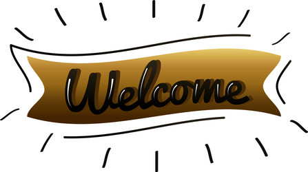 Welcome label lettering with golden stars Vector Image