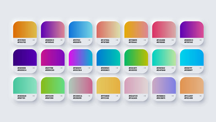 Color palette gradient colour swatches in rgb Vector Image