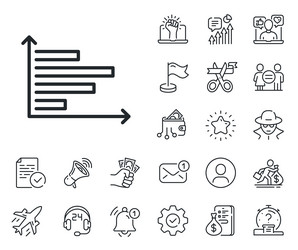 Diagram graph line icon column chart sign Vector Image