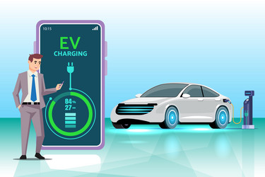 Mobile application for ev car management Vector Image