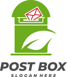 Gear post box logo template creative post box Vector Image