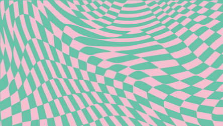 1970 retro trippy wave checkered pattern groovy Vector Image