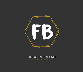 F b fb initial letter handwriting and signature Vector Image