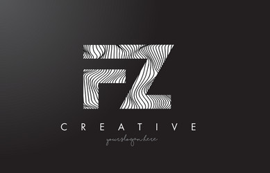 Fz f z logo letters with red and black colors Vector Image