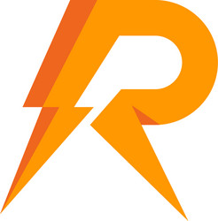 R letter lightning logo Royalty Free Vector Image
