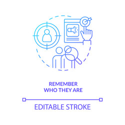 Identify trending content blue gradient concept Vector Image